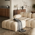 Modular Sectional Sofa Modern Three Seater with Ottoman Wide Couch ...