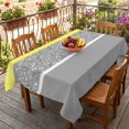 Classic Yellow Grey Stitching Flower Table Cloth 52x70in, Waterproof ...
