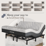 Sven & Son Essential Adjustable Bed Base (Frame) + 14 in Hybrid Spring ...