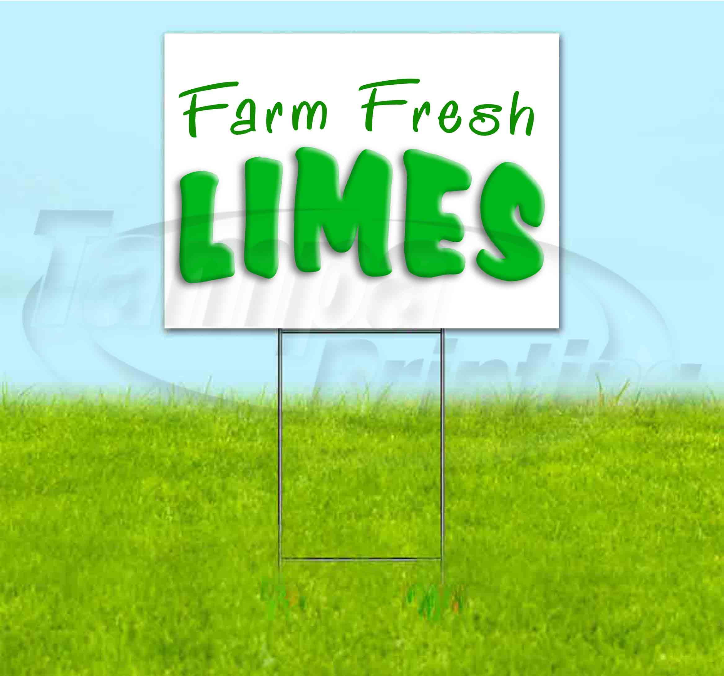 Farm Fresh Limes (18" x 24") Yard Sign, Includes Metal Step Stake ...