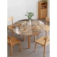 Brown Graffiti Art Round Tablecloth with Elastic Brown Grey White ...