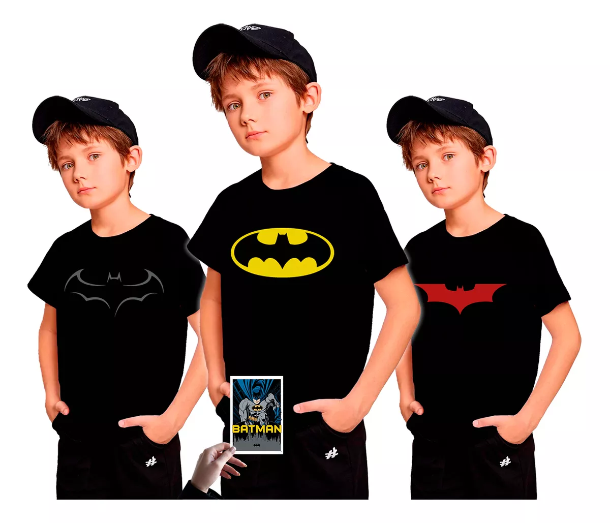 Kit 3 Playeras Batman - Logo Batman + Sticker De Regalo | Walmart en línea