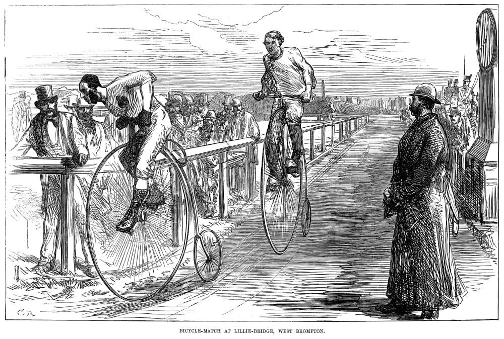 Bicycle Race 1875. Nclose Competition In A Bicycle Race At The Lillie ...