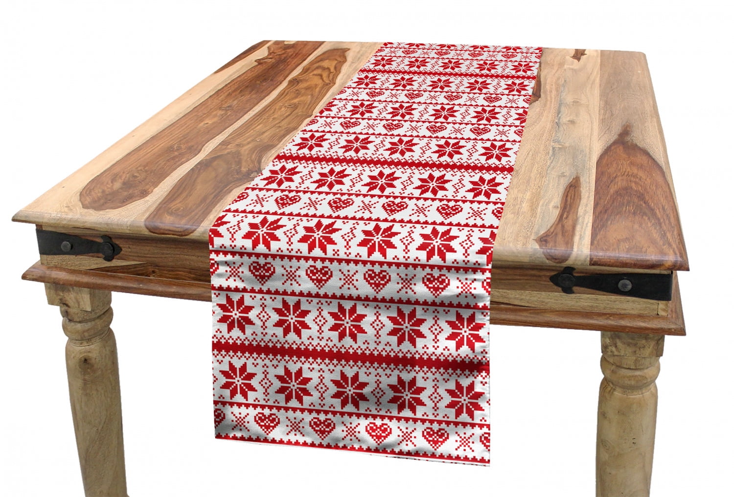 Christmas Table Runner, Scandinavian Tradition Fashion Nordic Borders ...