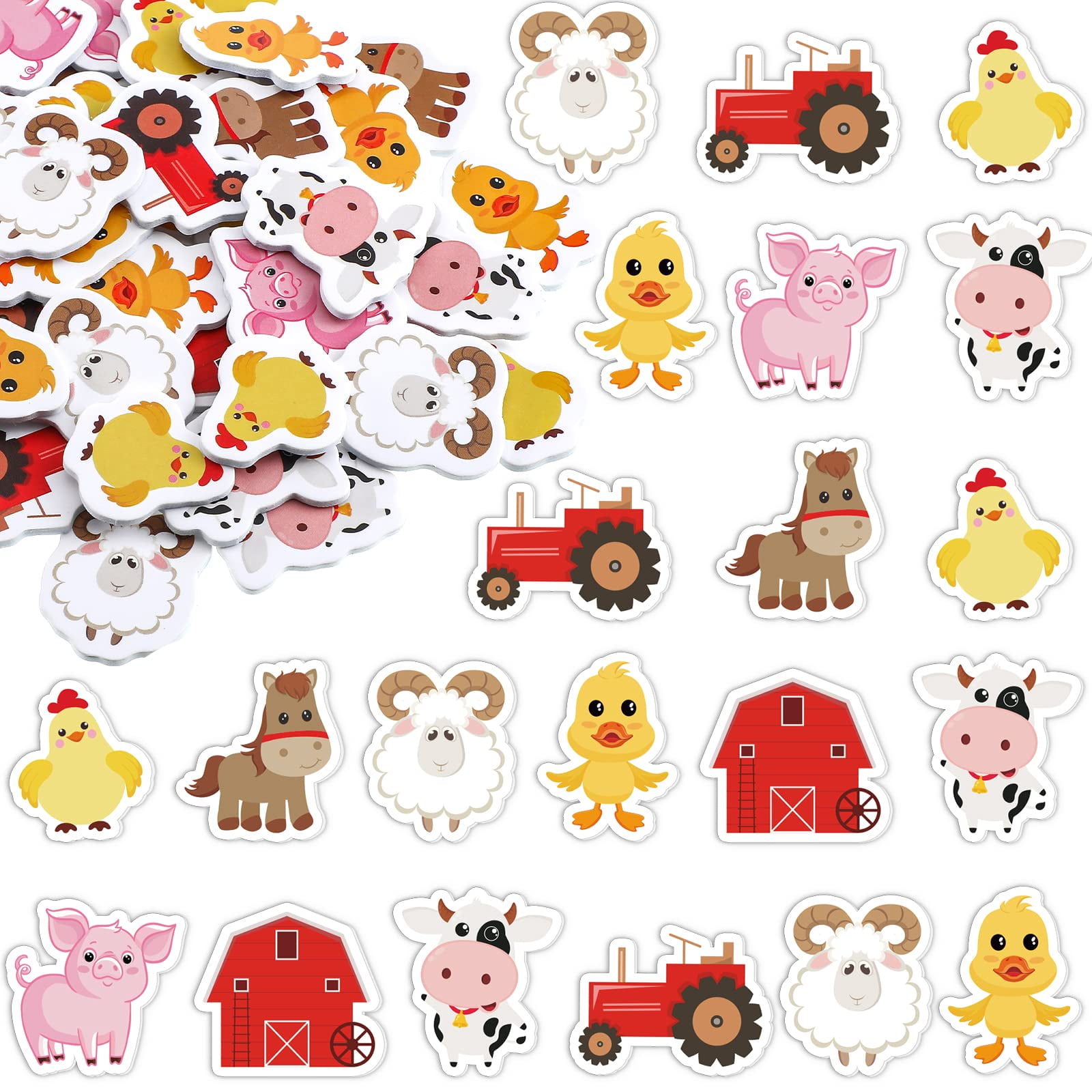 500 Pack Farm Animal Stickers Cute Farm Animal Confetti for Table Foam ...