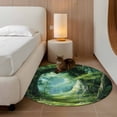 Round Area Rugs Collection 3.3 Ft, Forest Non-Slip Residential Carpet ...