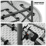 MoNiBloom 4.5FT Round Folding Table, Heavy Duty Plastic Portable Round ...