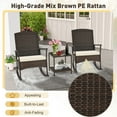 Topcobe 3 Piece Patio Rocking Set, Wicker Rocking Chairs with 2-Tier ...