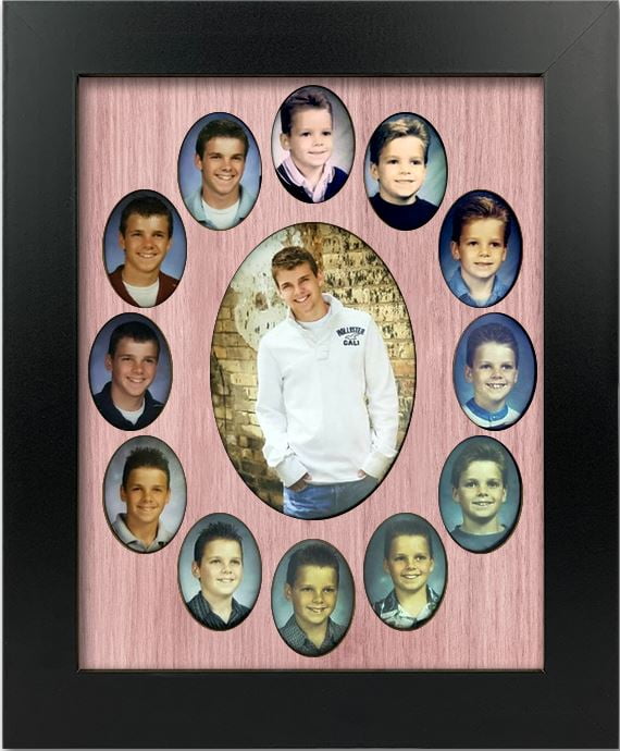 School Years Picture Frame - Oval Collage - Holds 2x3 Wallet Photos - K ...