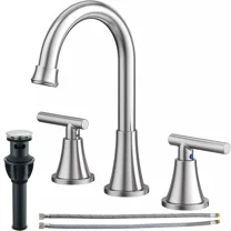 GPED Bathroom Faucets for Sink 3 Hole, 4 Inch Sink Faucet W/ Pop Up ...