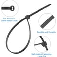 OJGNBML-100Pcs Black Zip Ties 6 Inch, Cable Ties with Metal Tooth ...