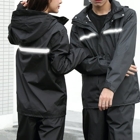 Koszal Two-piece Unisex High Visibility Reflective Hooded Raincoat ...