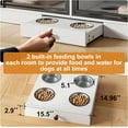 Double Dog Crate Furniture - Indoor Kennel for 2 Dogs with 4 Storage ...