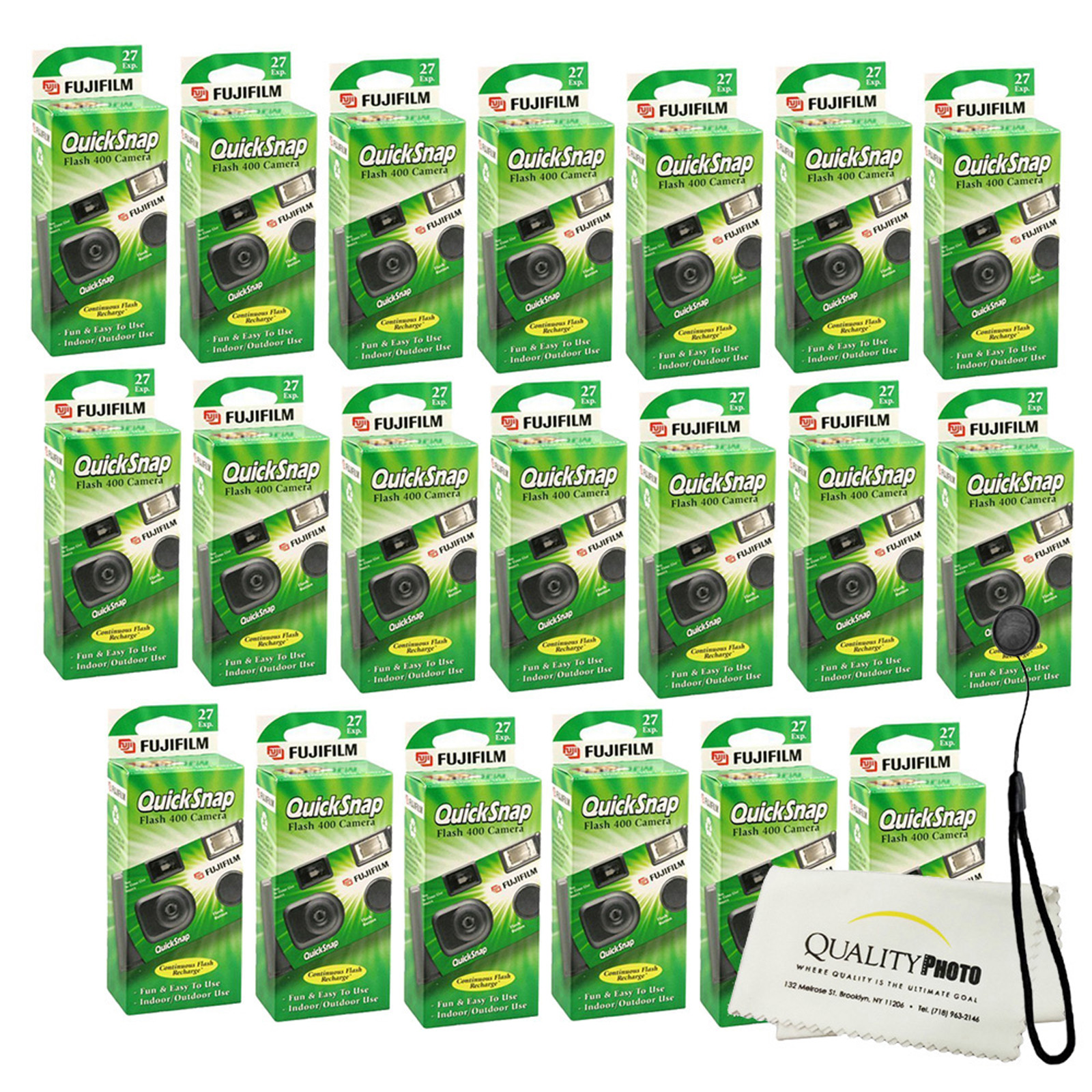 Fujifilm Quicksnap Flash 400 Disposable 35mm Camera (20 Pack)+ Quality ...