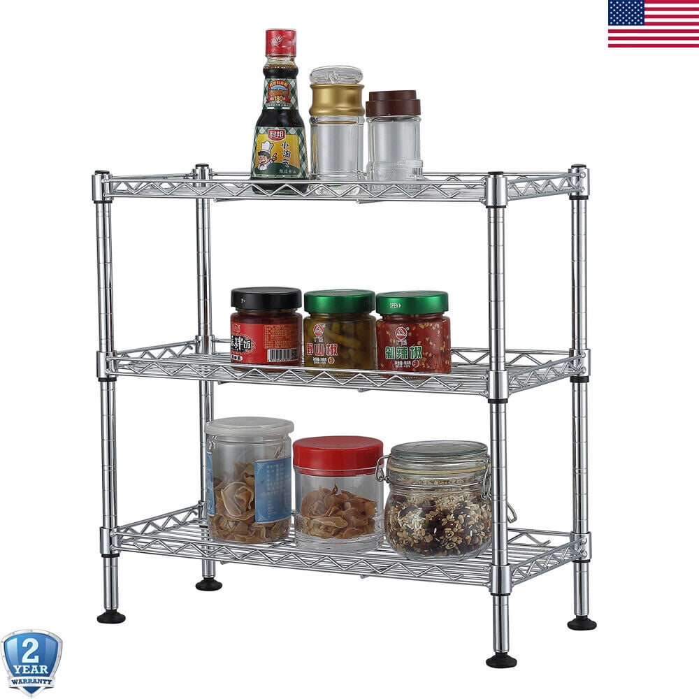 Hottest 3-Tier Storage Tower, Narrow Shelving Display Unit, Open Glass ...