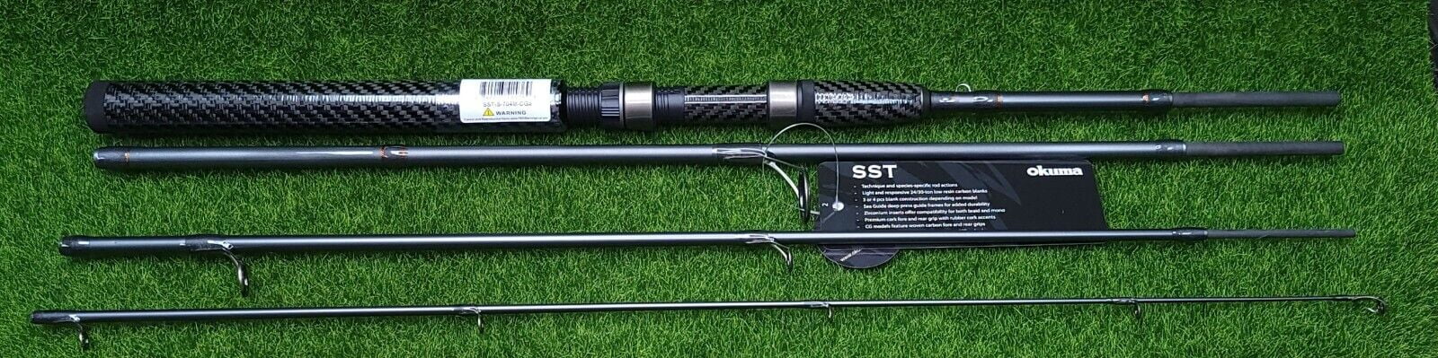 Okuma SST "A" Spinning Travel Rod 7' 4-Piece Carbon Grip w/ Case SST-S ...