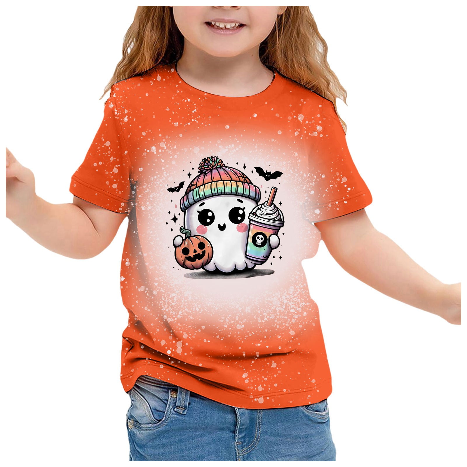 Click here for Gpoecd Girls Halloween Cute Printed Round Neck Sho... prices