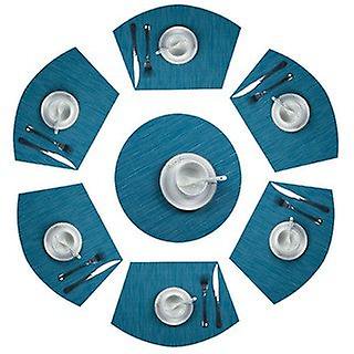 Round Table Placemats Set Of 7 Wedge Placemat With Centerpiece Round ...
