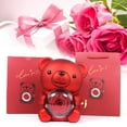 Cute Teddy Bear with Preserved Rose, Hidden Surprise Necklace Rotating ...