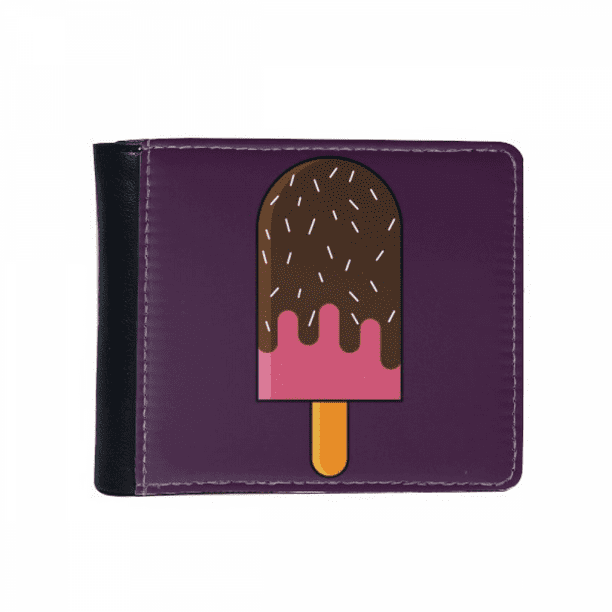 Chocolate Needle Crispy Sweet Ice Flip Bifold Faux Leather Wallet Multi ...