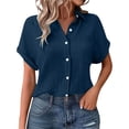 Button Down Shirts for Women 2026 Summer Casual Fashion Double Layer ...