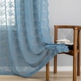 Vintage Lace Sheer Curtains 63 Inch Length, Victorian Floral Stone Blue ...