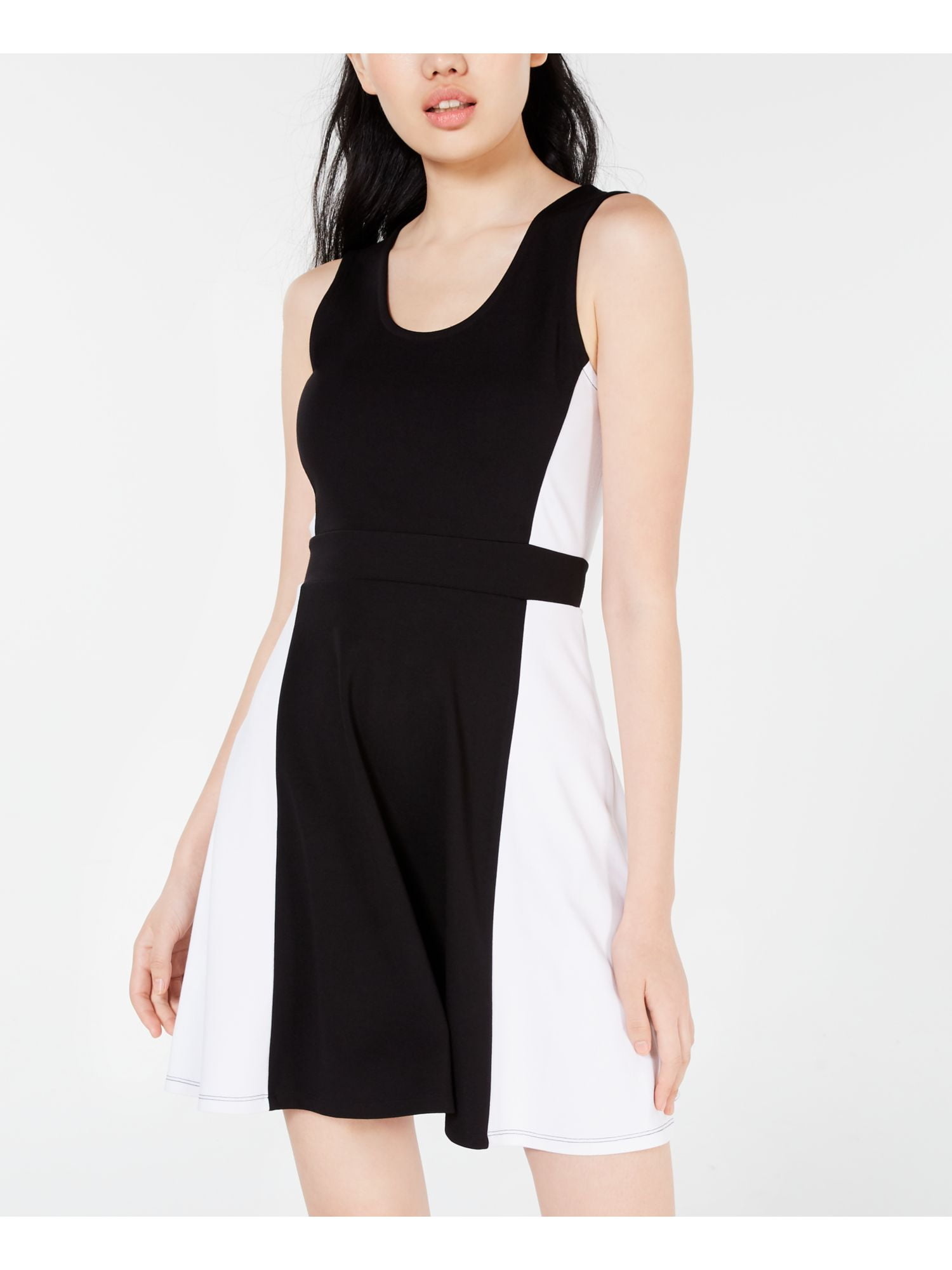 Rosie Harlow Womens Black Sleeveless Scoop Neck Above The Knee Fit