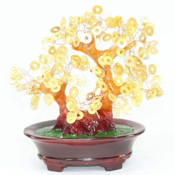 Feng Shui Gold Coins Money Fortune Tree Bonsai Home Decor Wealth ...