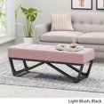 Noble House Dimitri Contemporary Fabric Ottoman Bench, Light Blush and ...