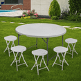 MoNiBloom 4.5FT Round Folding Table, Heavy Duty Plastic Portable Round ...