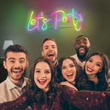 Xtreme Lit 23.4" x 10.25" 'Let's Party' Multi-color Color Flow LED Neon ...