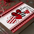 Valentine's Day Placemats Set of 6, Striped Love Heart Place Mats Red ...