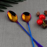 Colorful Long Handle Spoon, MDEALY 12 Pcs Stainless Steel Ellipse Style ...