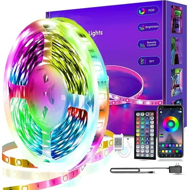 50ft Led Lights for Bedroom, APP Control Music Sync Color Changing Led ...