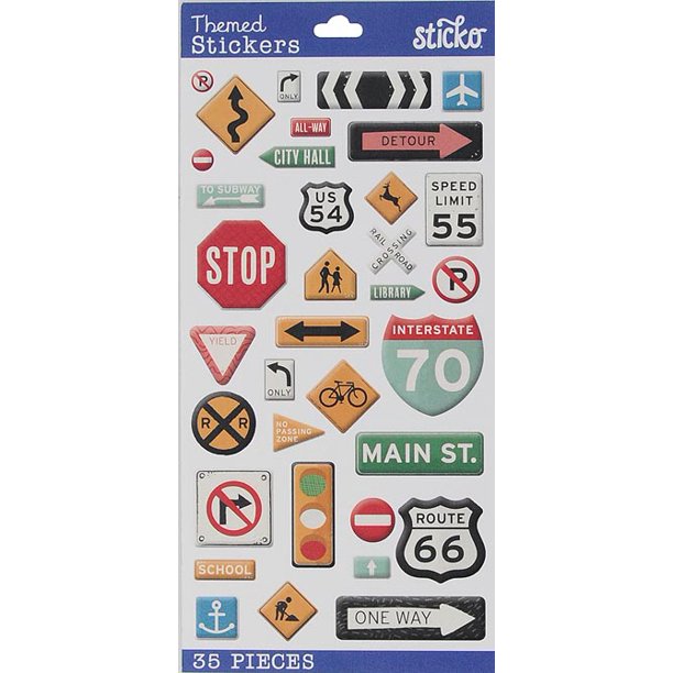 Wilton Road Signs Stickers, 35 Piece - Walmart.com