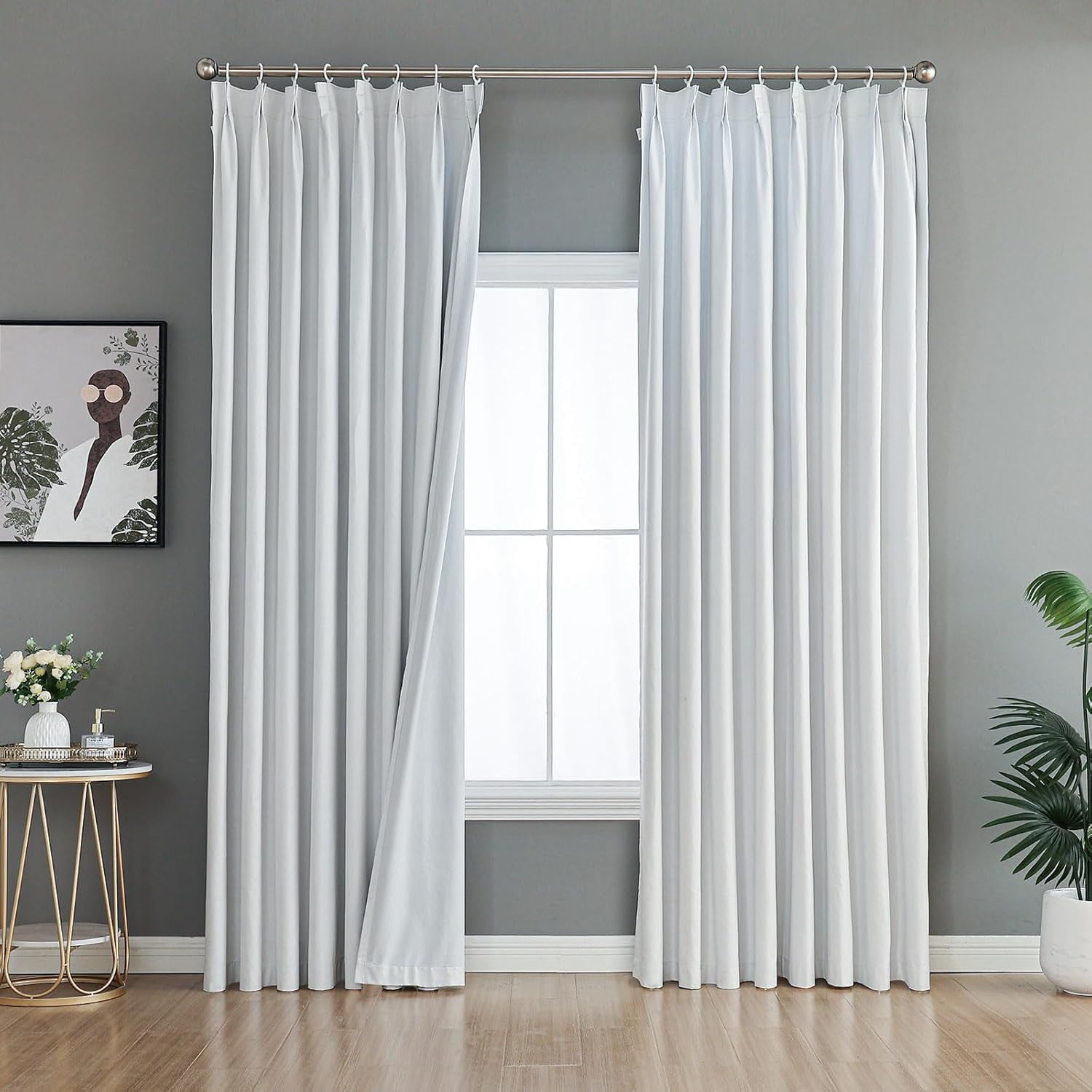 Click here for Siabc-Linen Blended Pinch Pleated Curtains Full Bl... prices
