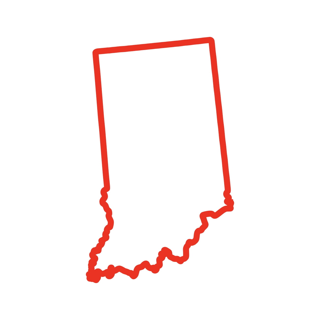Indiana Outline Sticker Decal Die Cut - Self Adhesive Vinyl ...