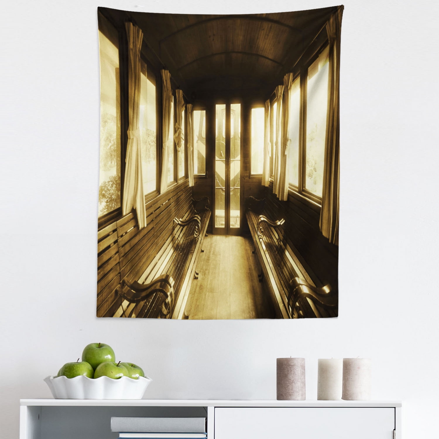 Brown Tapestry, Old Vintage Train Salon Inside Historical Transport ...