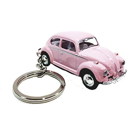 Kinsmart Pink Classic VW Volkswagen Beetle Keychain 1/64 Pastel Color ...