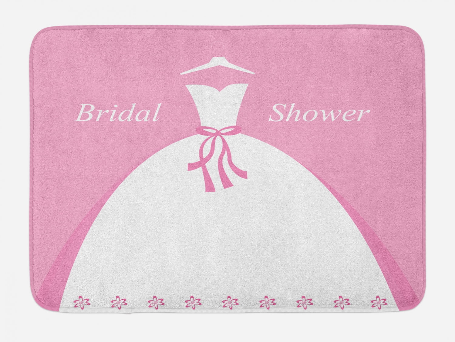 Bridal Shower Bath Mat, Celebration Bride Party Wedding Dress with ...