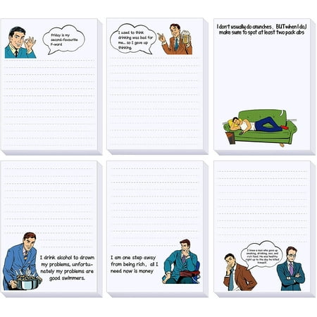 6 Pieces Funny Notepads Memo Pads Office Notepads to-Do List Pads Funny ...