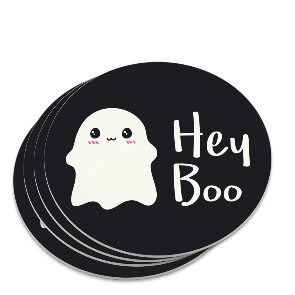 Hey Boo Cute Kawaii Ghost Novelty Coaster Set - Walmart.com