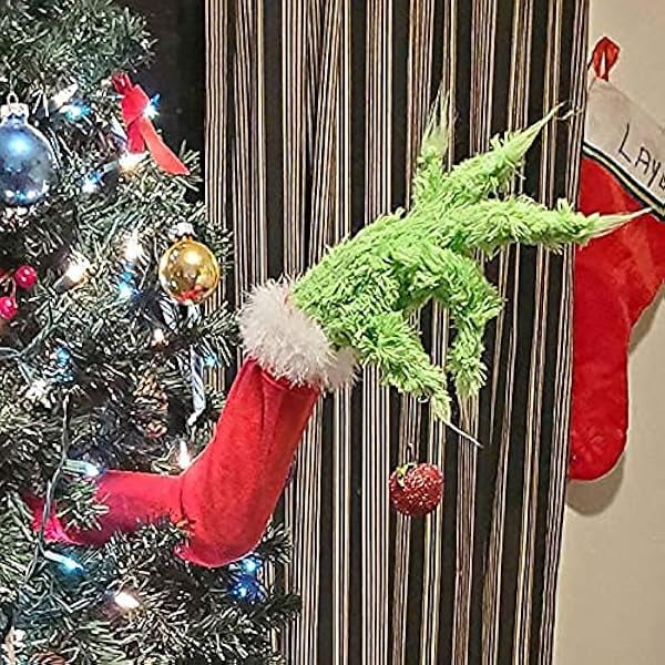 wonima02 Christmas Elf Body Tree Decorations,Green Elf Head and Arms ...