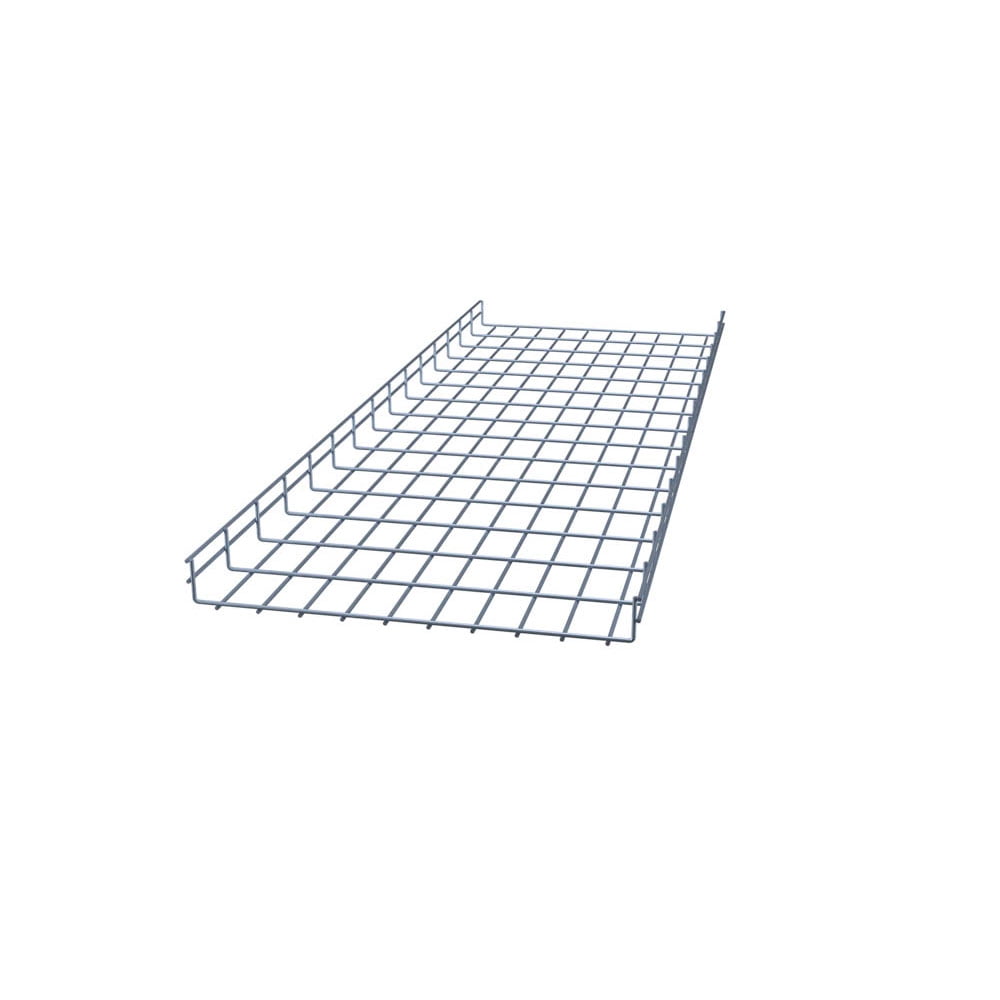 Wire Mesh Cable Tray, Electro Zinc Plated, Silver Steel, 1.97 x 19.69 x ...