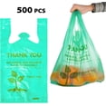 500 Pcs Biodegradable Plastic Bags with Handles, Green, 22" x 12", Eco ...