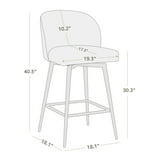 CHITA 30" Bar Stool Height, Swivel Upholstered Counter Set of 2 with ...