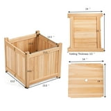 Costway 15" Outdoor Wooden Planter Box Elevated Folding Planter with ...
