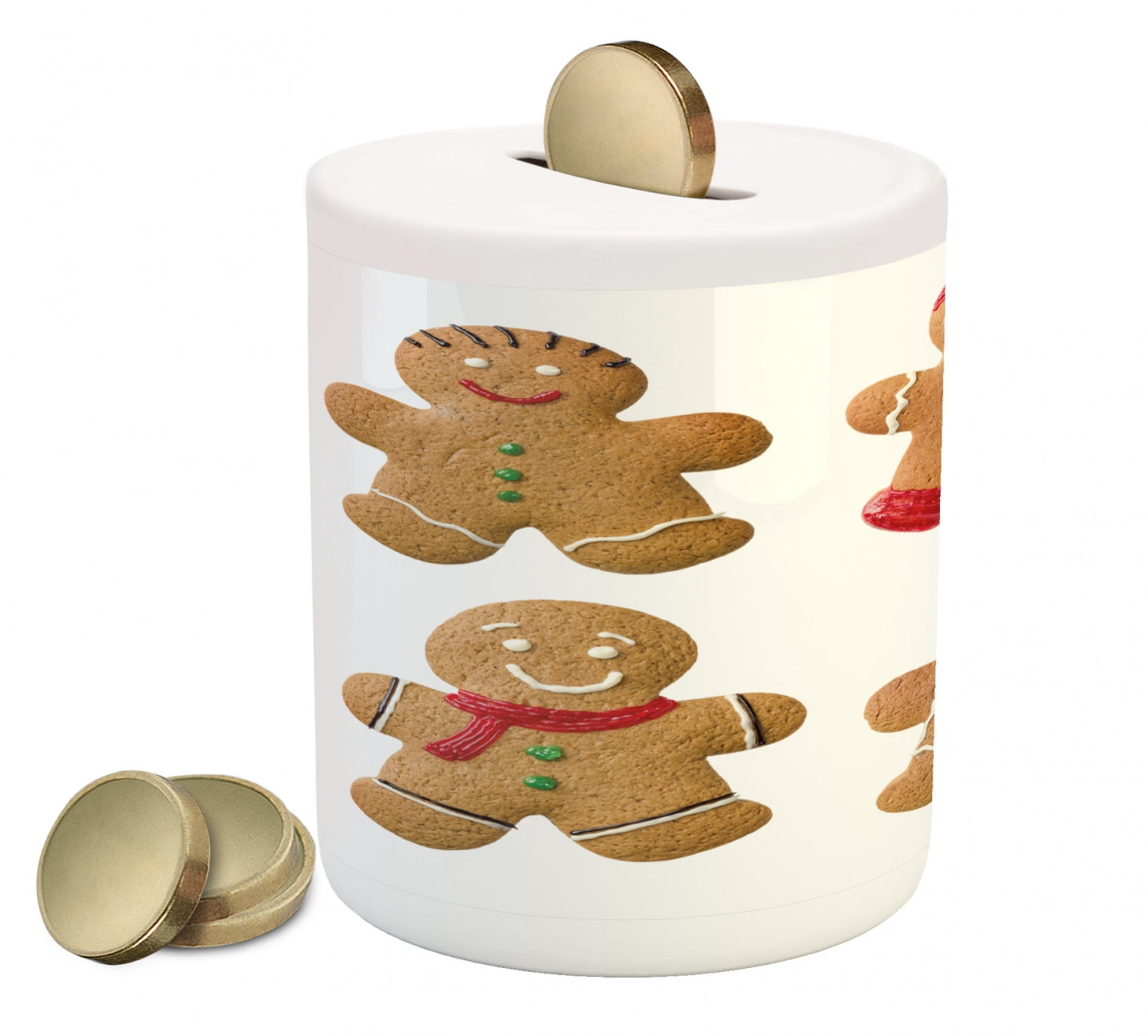 Gingerbread Man Piggy Bank, Vivid Homemade Biscuits Sugary Xmas Treats ...