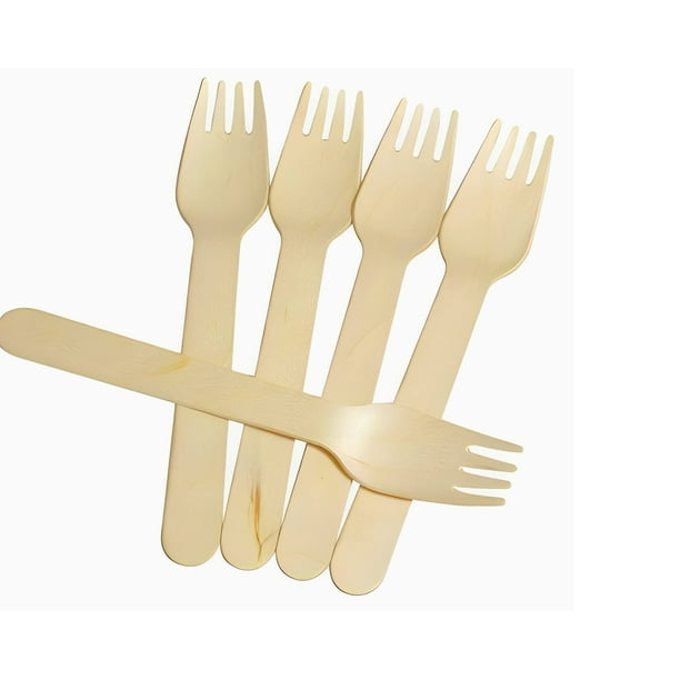 ICO Compostable Forks, [100 count] Wooden Forks, Biodegradable Forks ...