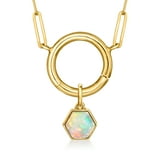 Pure Collection by Ross-Simons Opal Geometric Charm in 14kt Yellow Gold ...